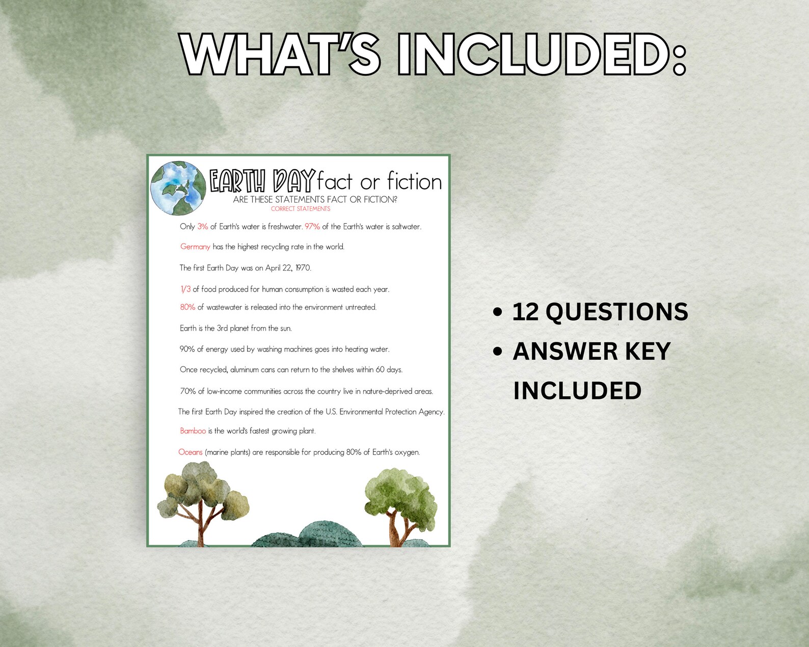 Earth Day Fact or Fiction With Earth Day Trivia | Earth Day Fun Fact ...
