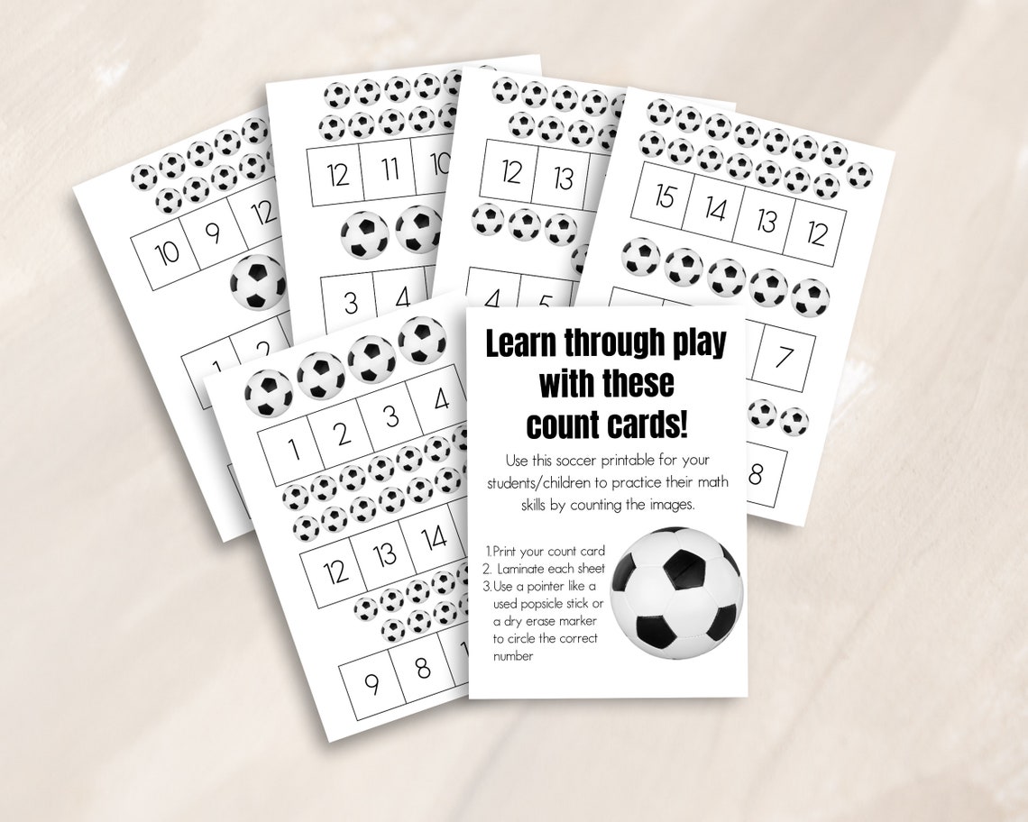 Sports Counting Cards for Kids | Preschool and Kindergarten Counting ...