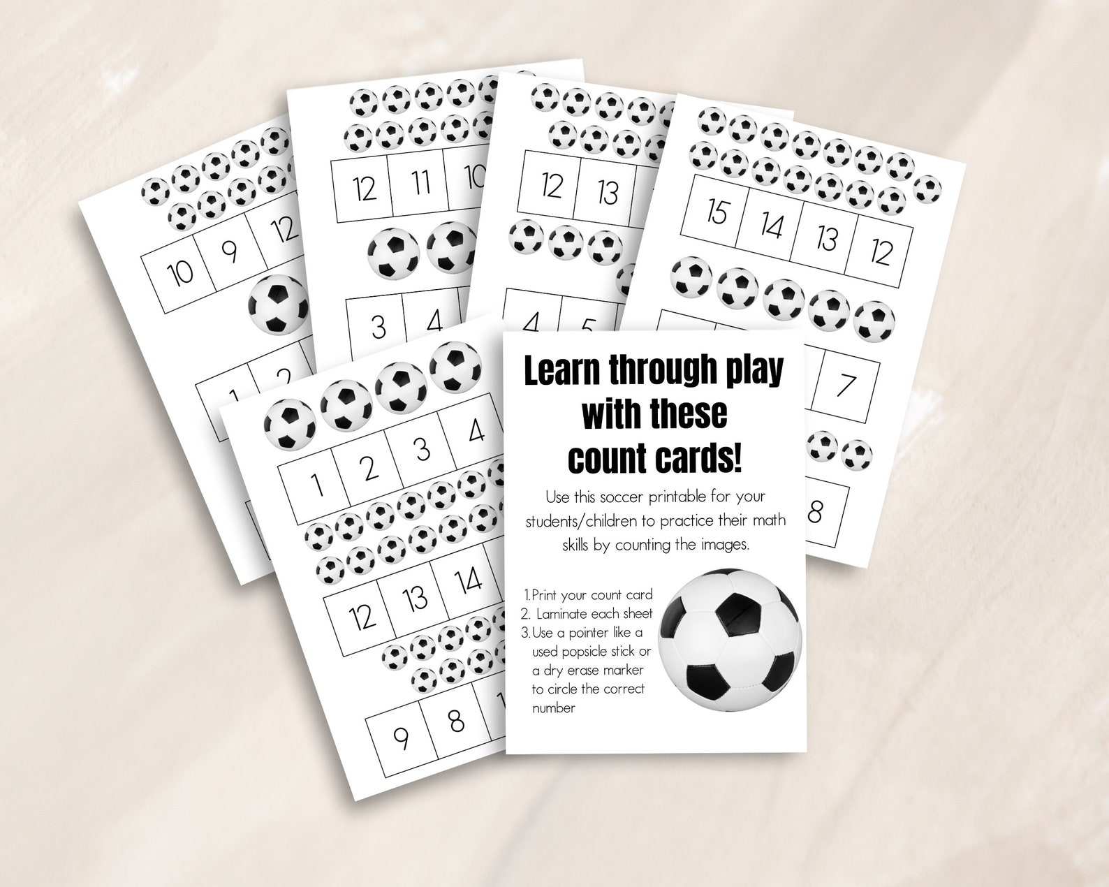 Sports Counting Cards for Kids | Preschool and Kindergarten Counting ...