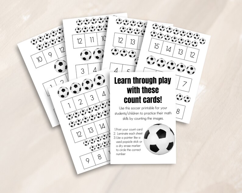 Sports Counting Cards for Kids | Preschool and Kindergarten Counting ...