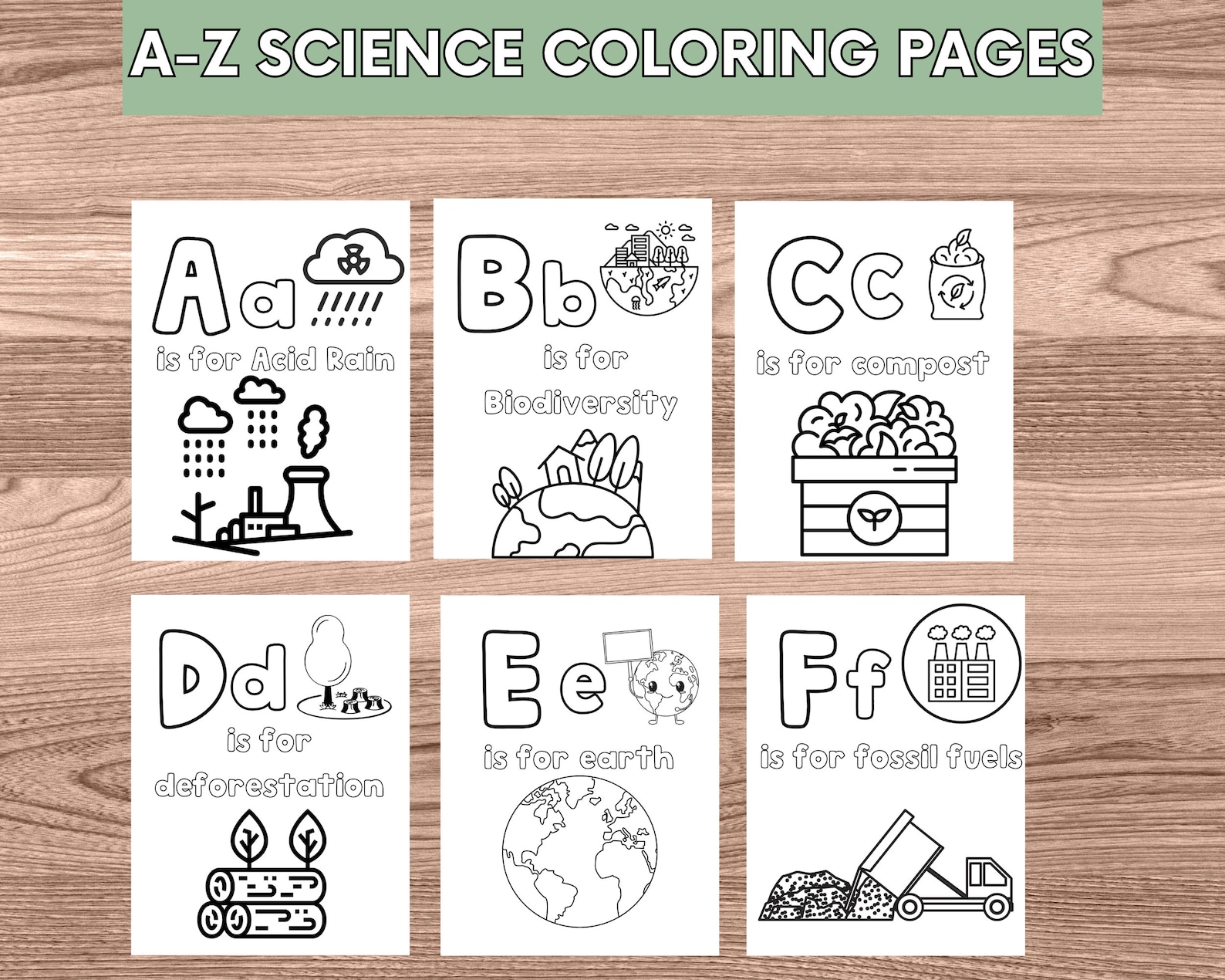 A-Z Science Alphabet Coloring Pages | Alphabet Coloring Pages for Kids ...