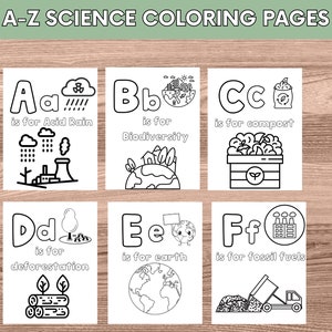 A-Z Science Alphabet Coloring Pages | Alphabet Coloring Pages for Kids ...