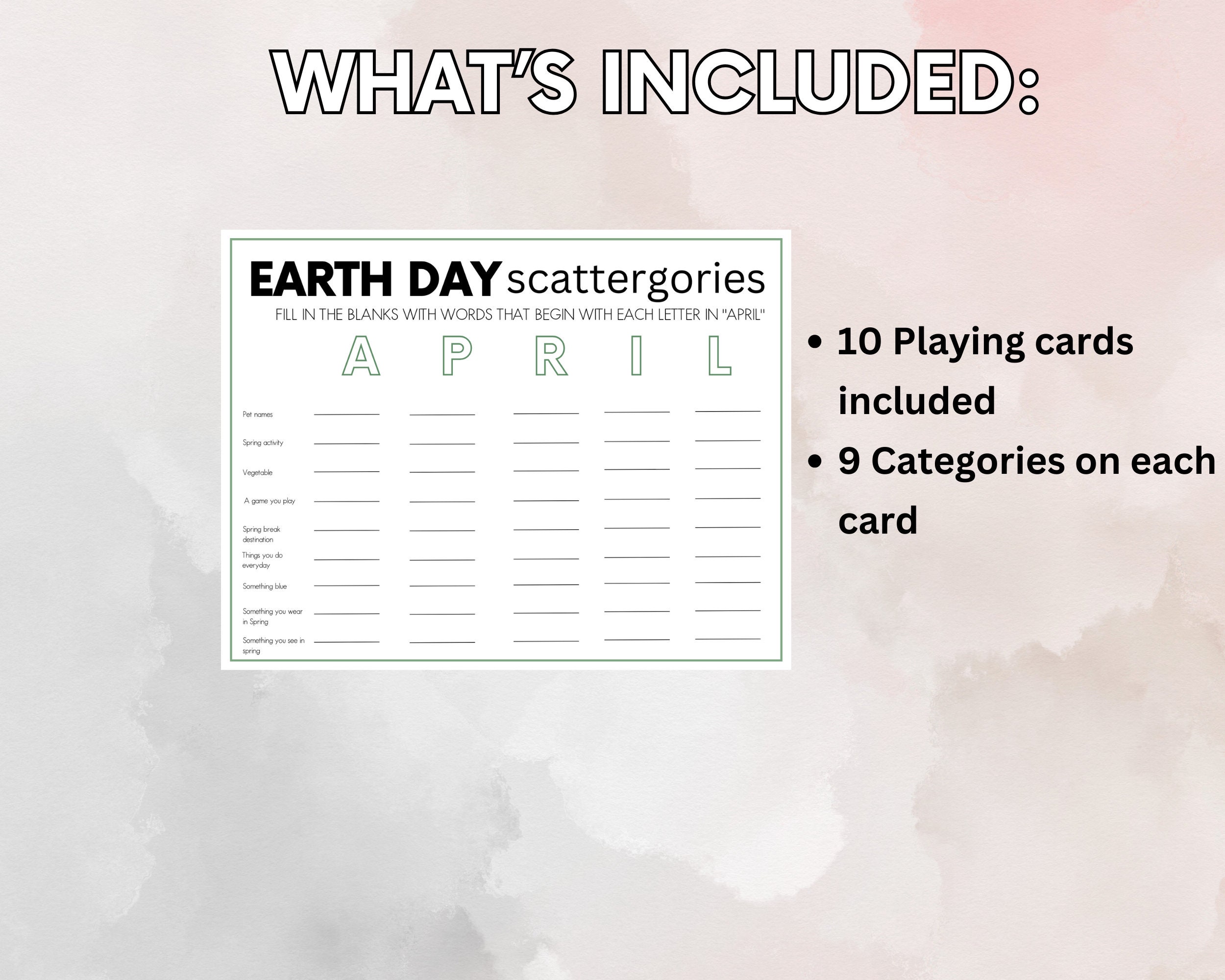 Earth Day Scattergories | Printable Earth Day Game | Science Class ...