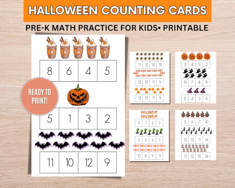 Halloween Counting Activity for Kids | Daycare Halloween Activity for ...