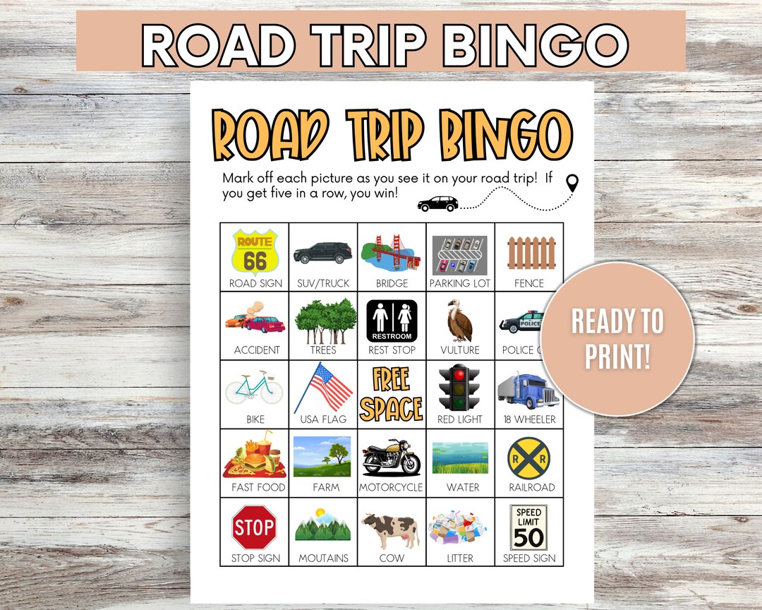 Road Trip BINGO | Car Games | Car Ride Game | Activity for Car Rides ...