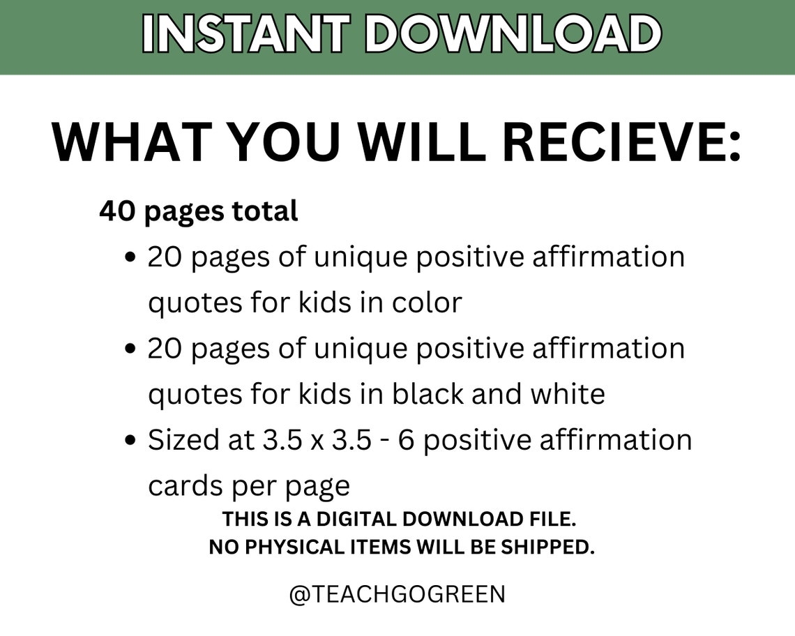 Positive Affirmation Cards for Kids | Lunchbox Affirmations | Mini ...