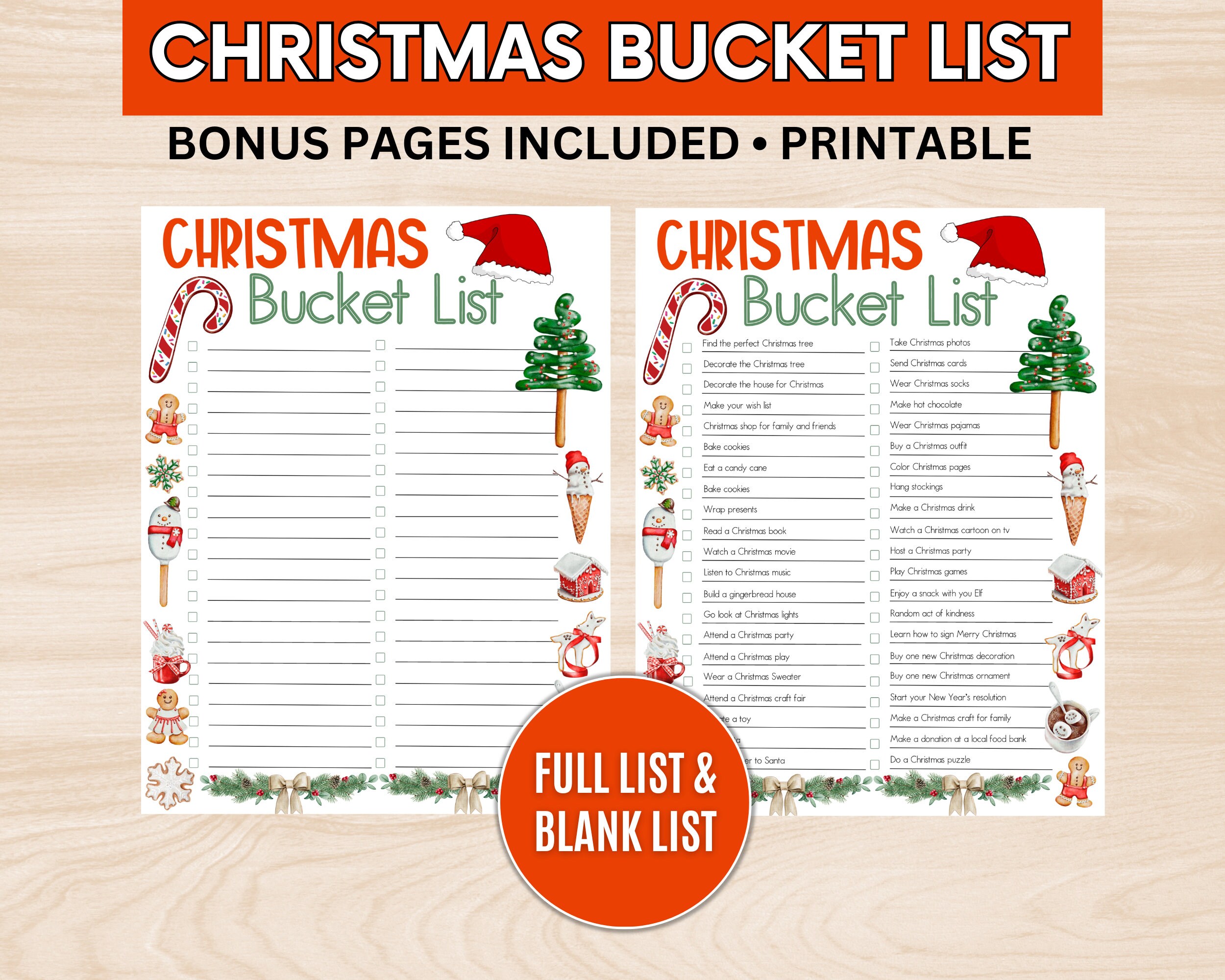 Christmas Bucket List for Families | Printable Christmas Bucket List ...