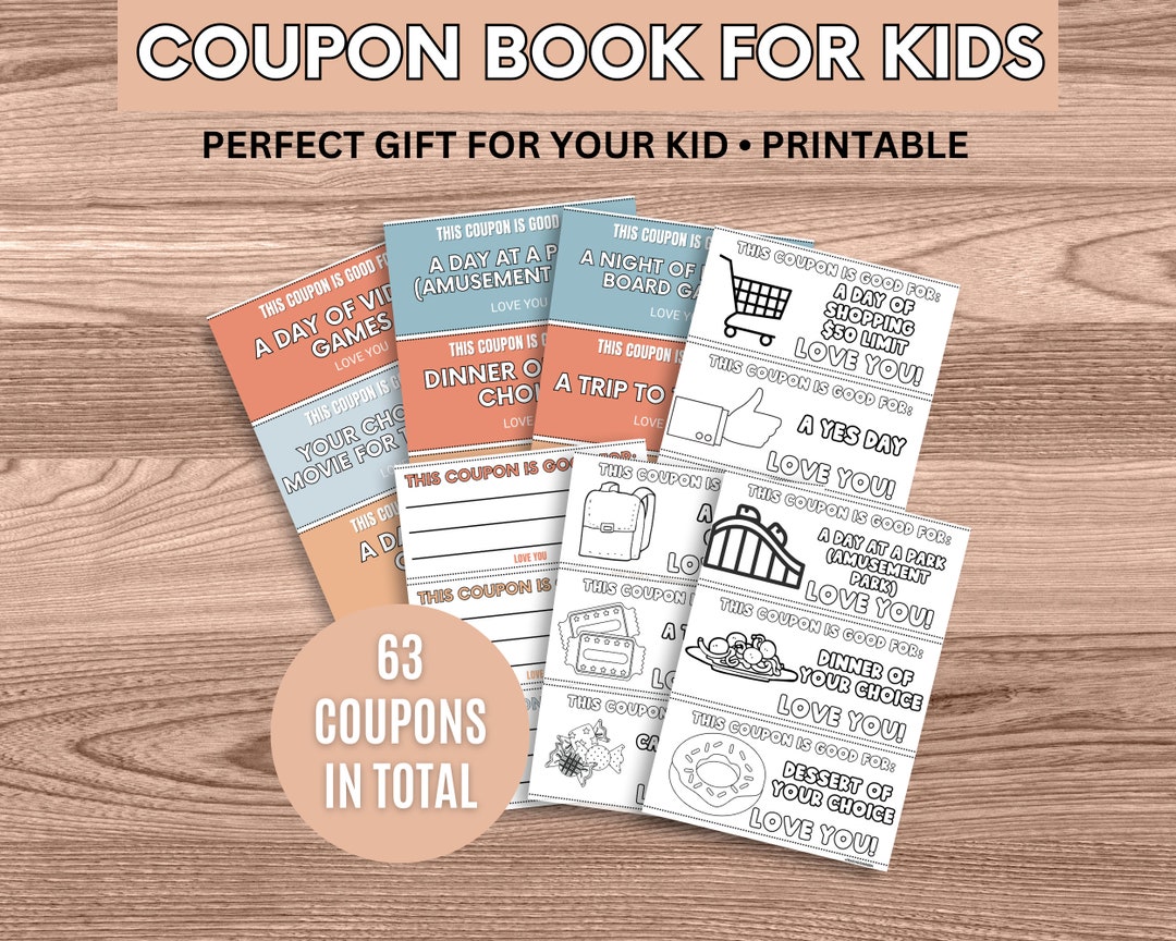 Coupon Book for Kids | Printable Kid Coupon Book | Instant Digital ...