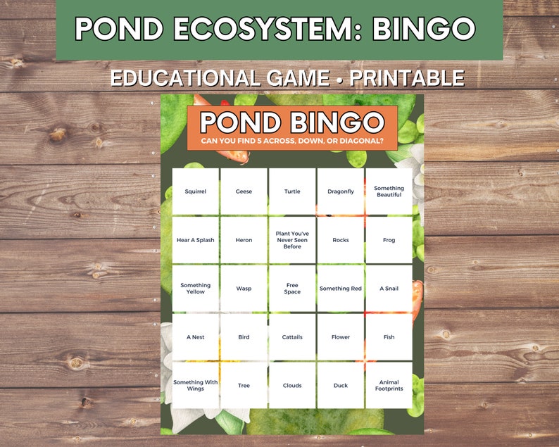 Pond Ecosystem BINGO | Educational Game | Aquatic Ecosystem Activity ...