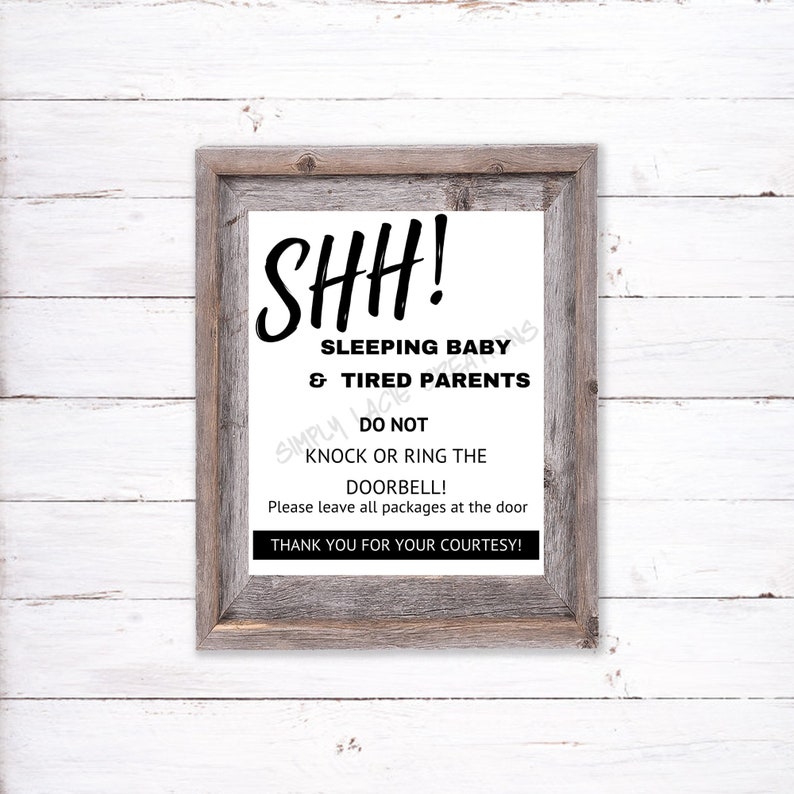 SHH Baby Sleeping Sign, Baby Shower Gift for New Mom, Printable Baby ...