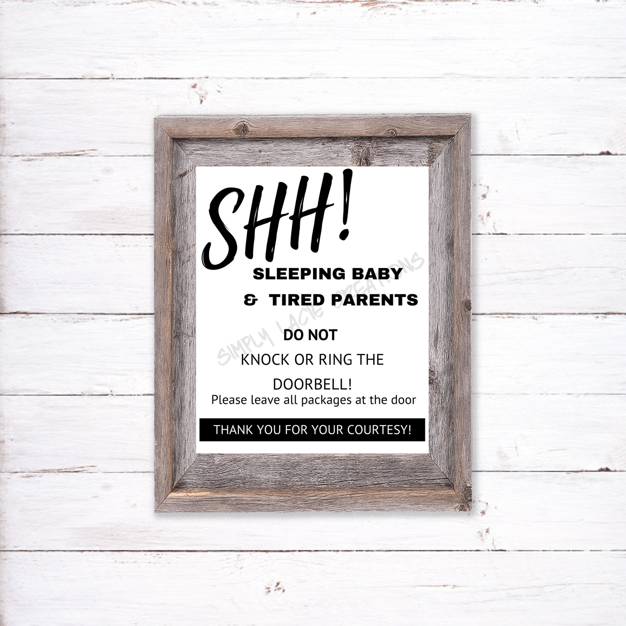 SHH Baby Sleeping Sign, Baby Shower Gift for New Mom, Printable Baby ...
