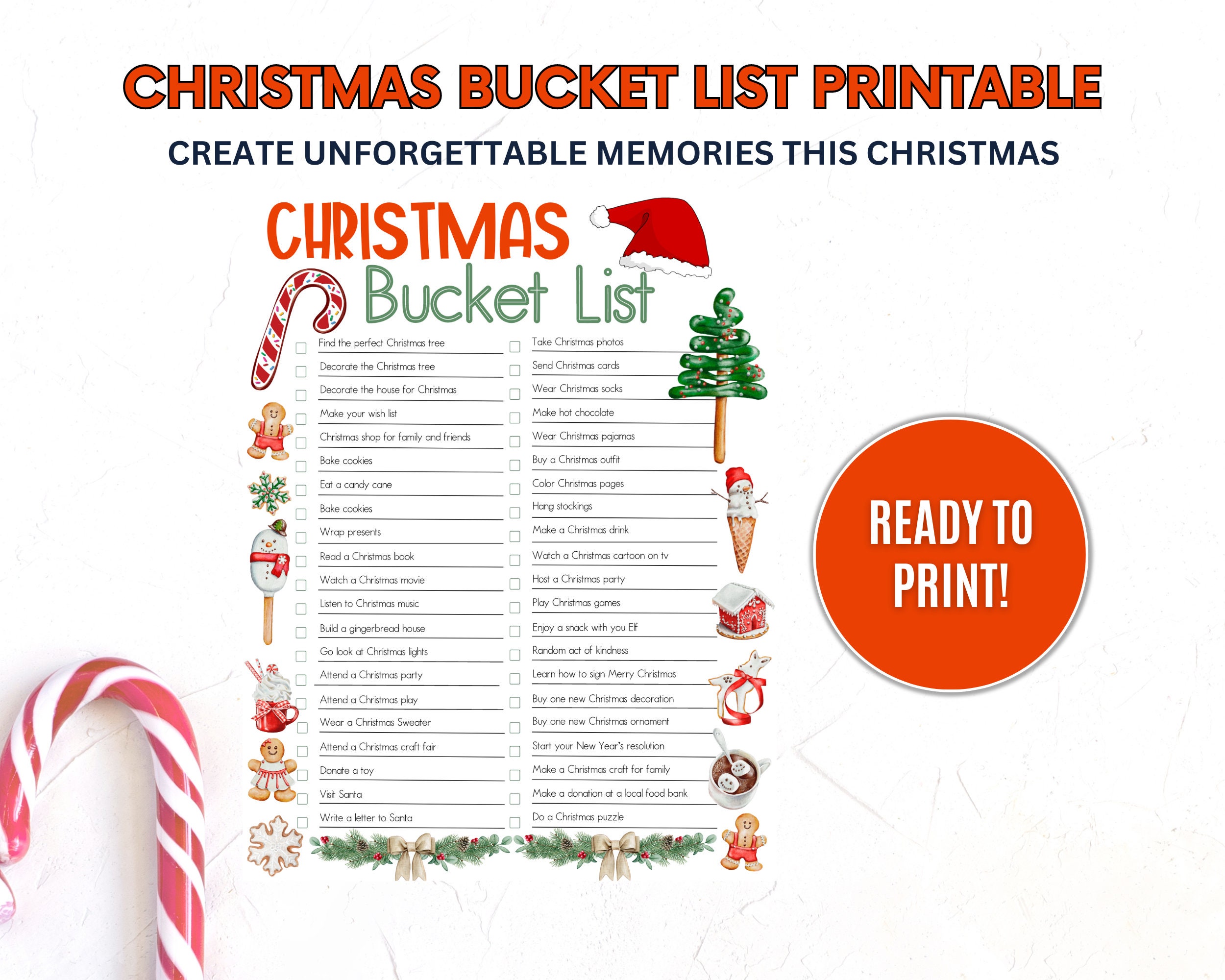 Christmas Bucket List for Families | Printable Christmas Bucket List ...