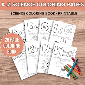 A-Z Science Alphabet Coloring Pages | Alphabet Coloring Pages for Kids ...