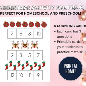 Christmas Counting Activity for Kids | Printable Counting Activity for ...