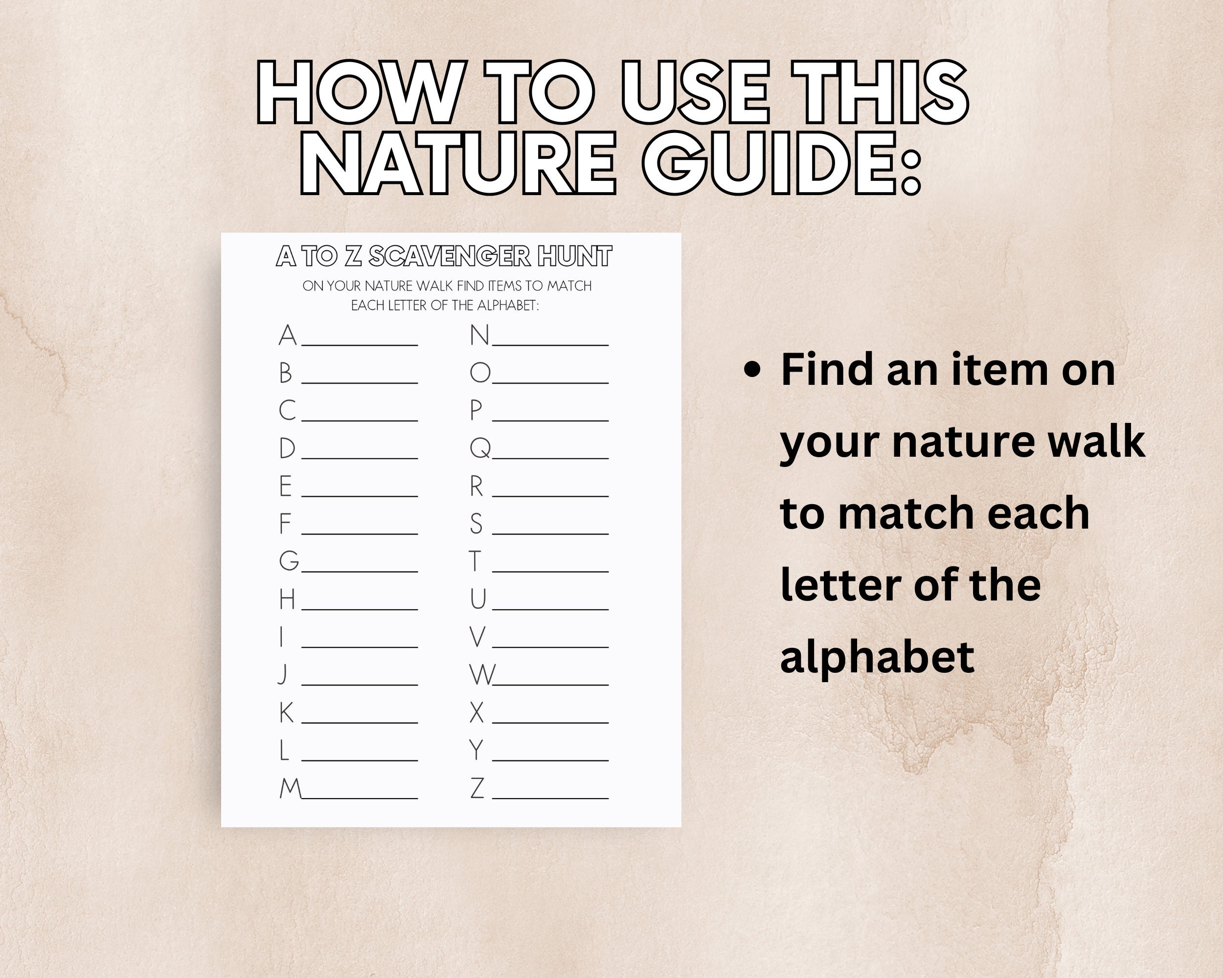 A-Z Nature Walk Scavenger Hunt Outdoor Activity for Students Science ...