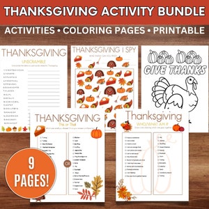 Thanksgiving Activity Bundle | Thanksgiving Activities | Thanksgiving ...