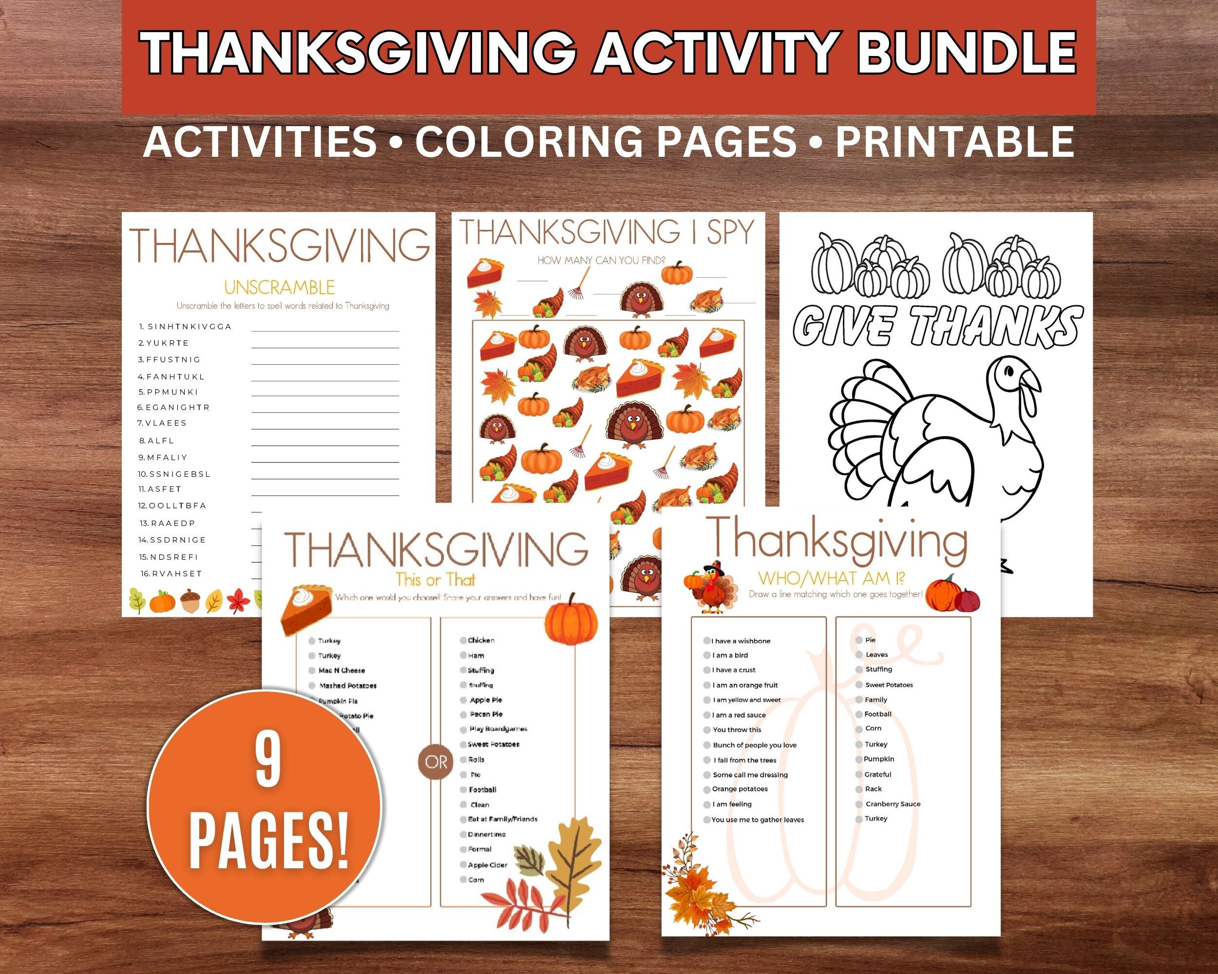 Thanksgiving Activity Bundle | Thanksgiving Activities | Thanksgiving ...