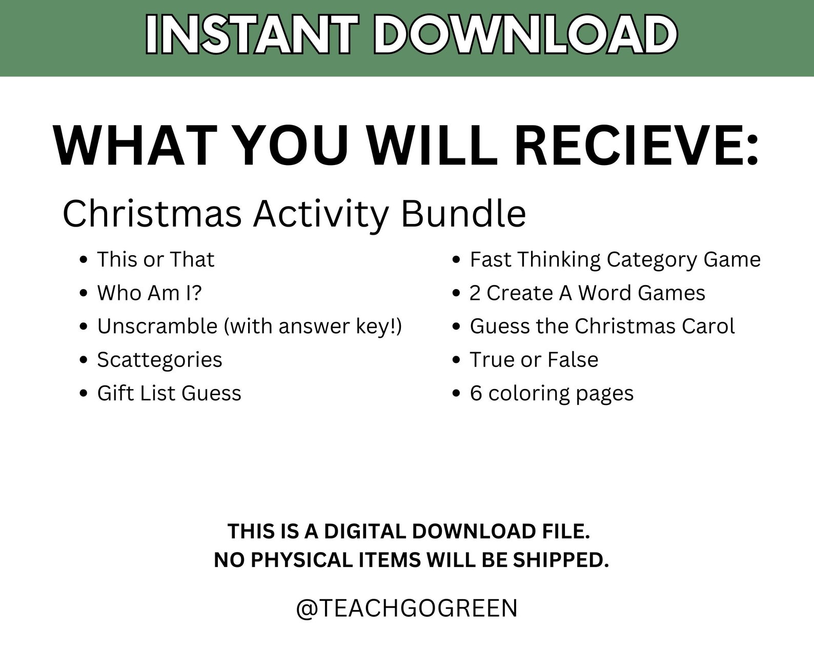 Christmas Activity Bundle | Christmas Printable | Christmas Themed ...