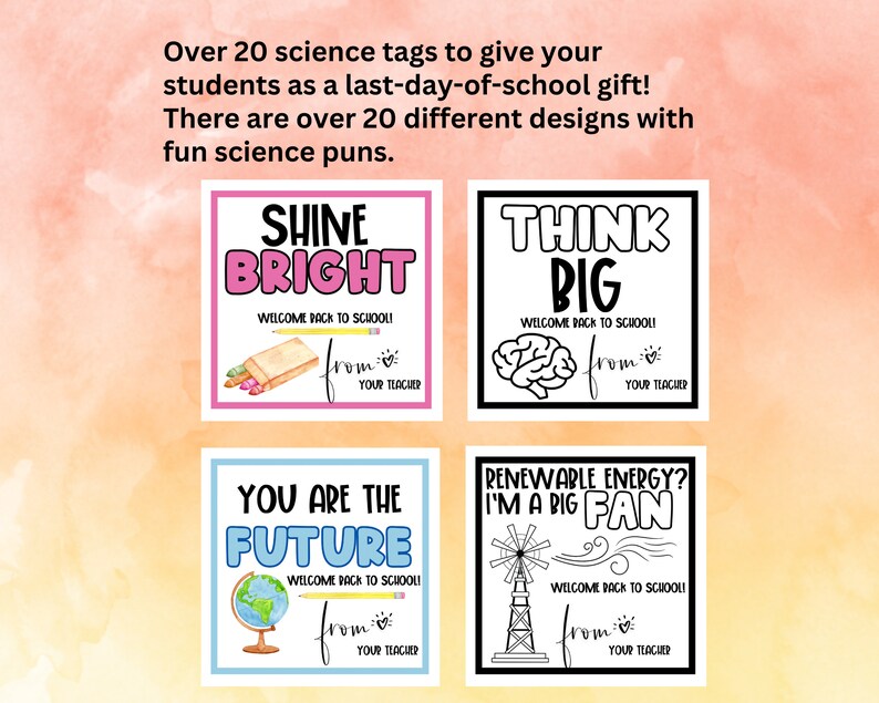End of School Year Student Gift Tags | Teacher to Student Gift | Gift ...