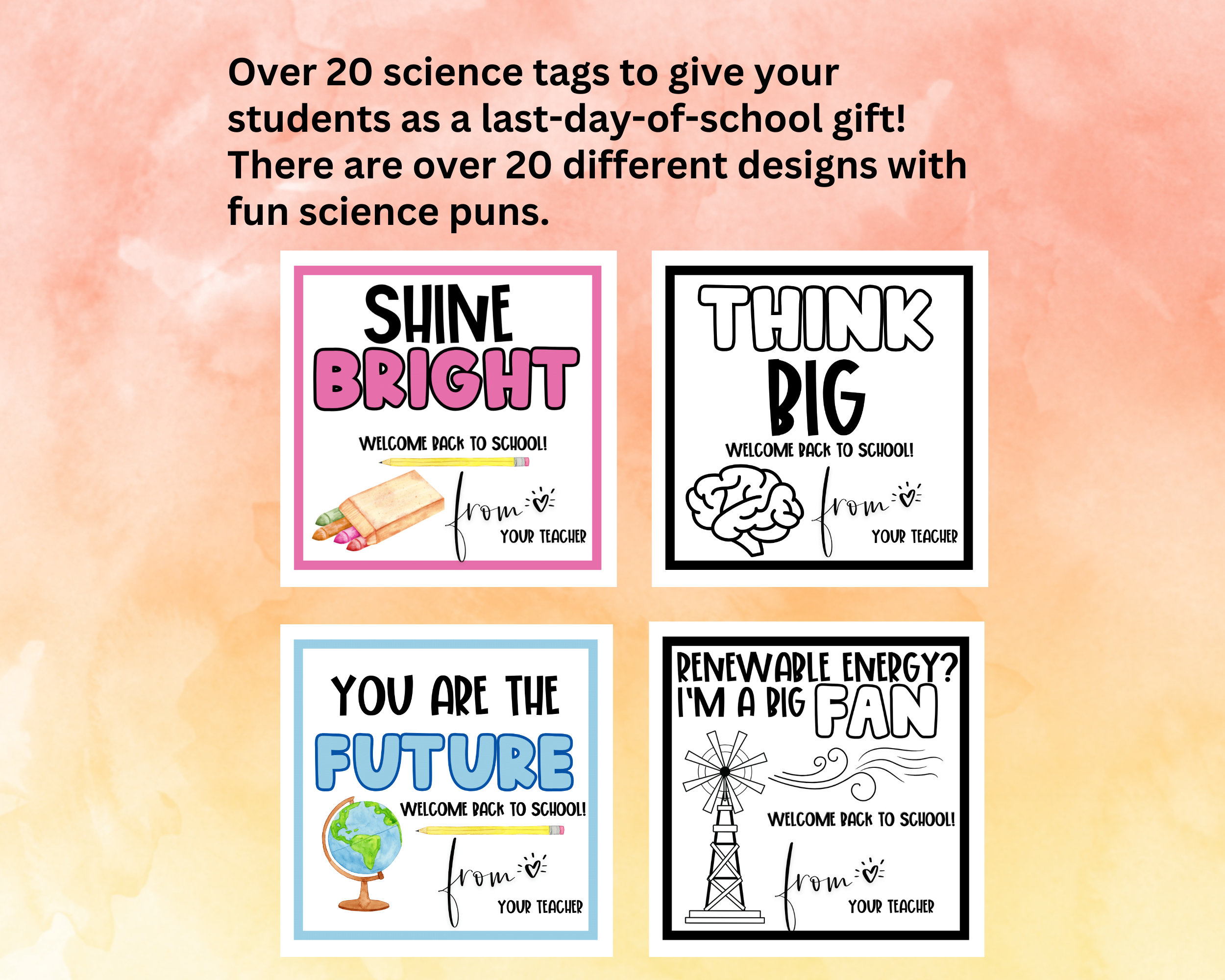 End of School Year Student Gift Tags | Teacher to Student Gift | Gift ...