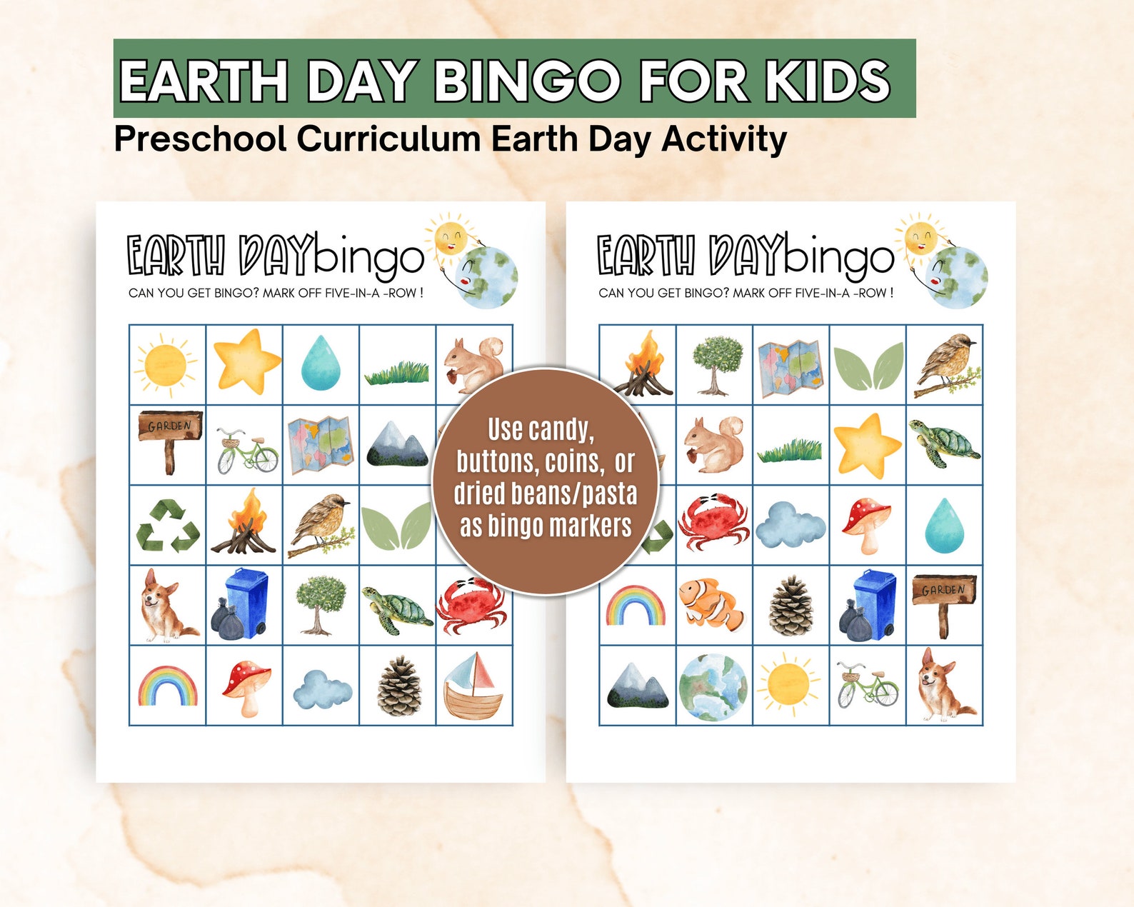 Earth Day Picture Bingo | Printable Science Bingo Cards for Kids ...