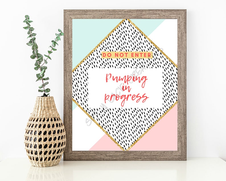 Pumping in Progress Breastfeeding Sign for Nursing Mom Door Sign for ...