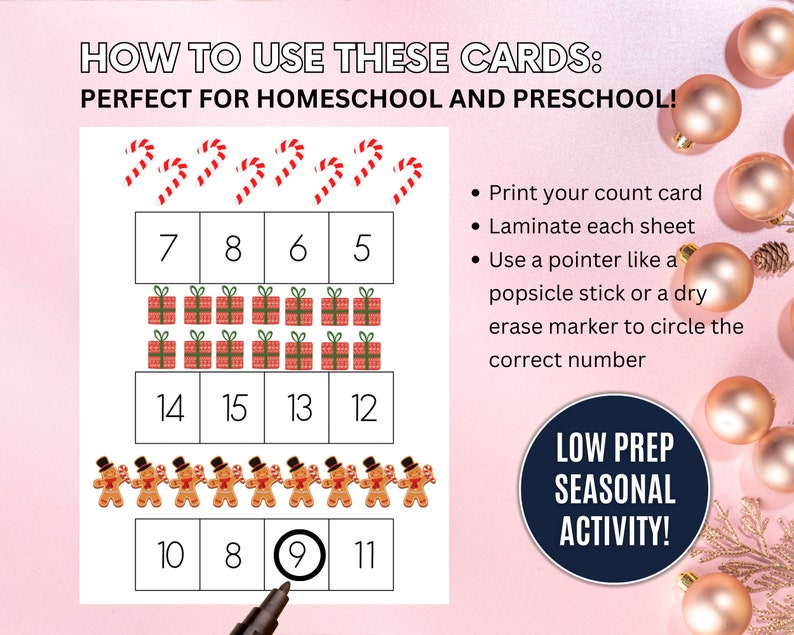 Christmas Counting Activity for Kids | Printable Counting Activity for ...