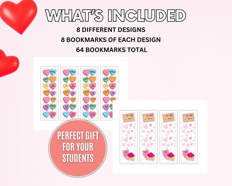 Valentine's Day Bookmarks | Printable Bookmarks for Students ...