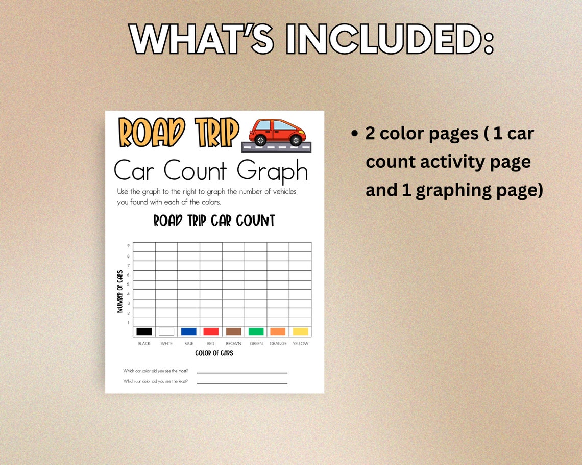 Road Trip Car Count Activity | Road Trip Activity | Long Car Ride ...