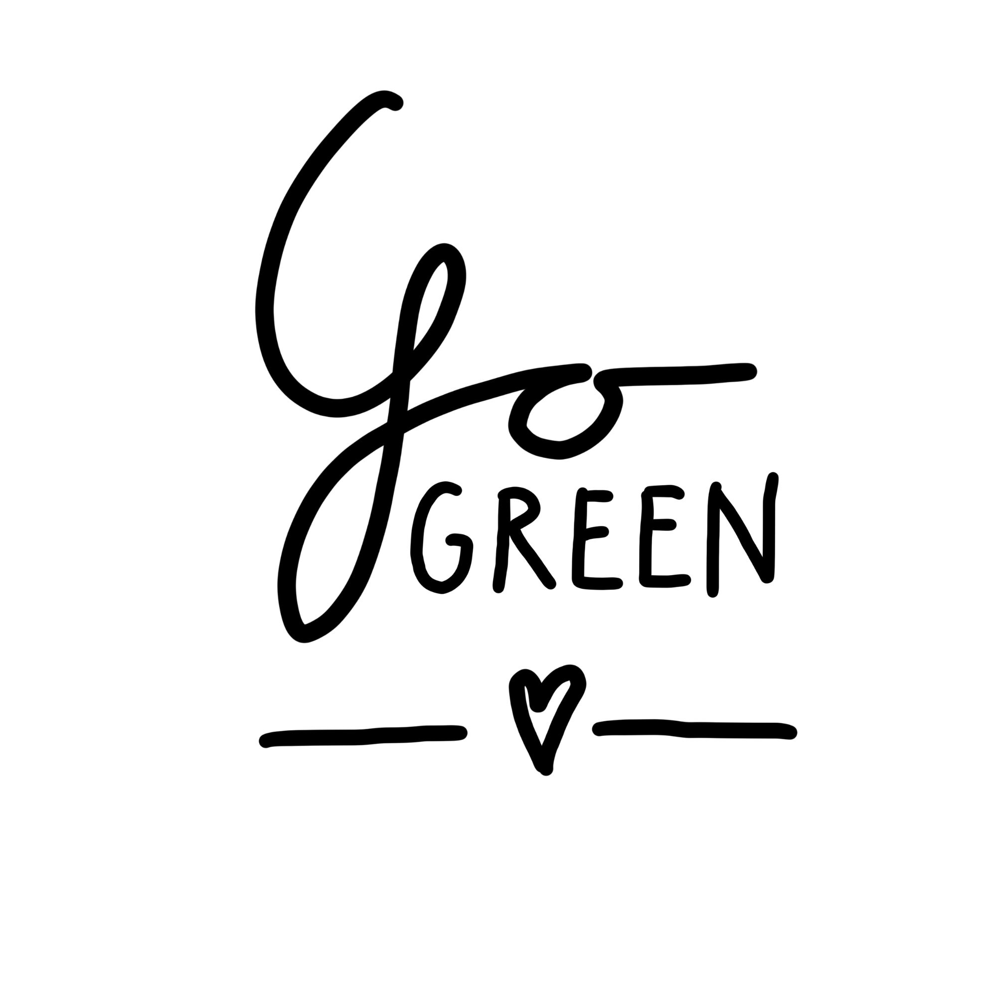 Go Green Environmental Quote Poster, Sustainability Saying, Black and ...