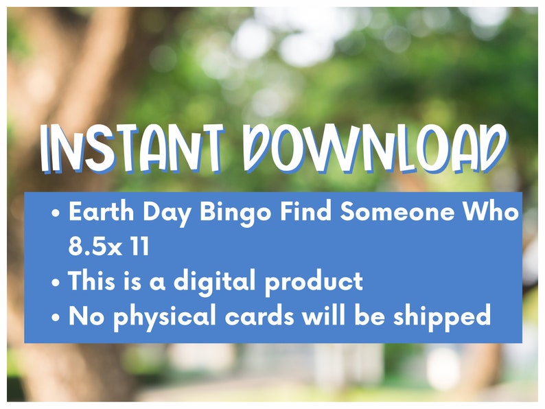 Find Someone Who Game Earth Day Get to Know Bingo - Etsy