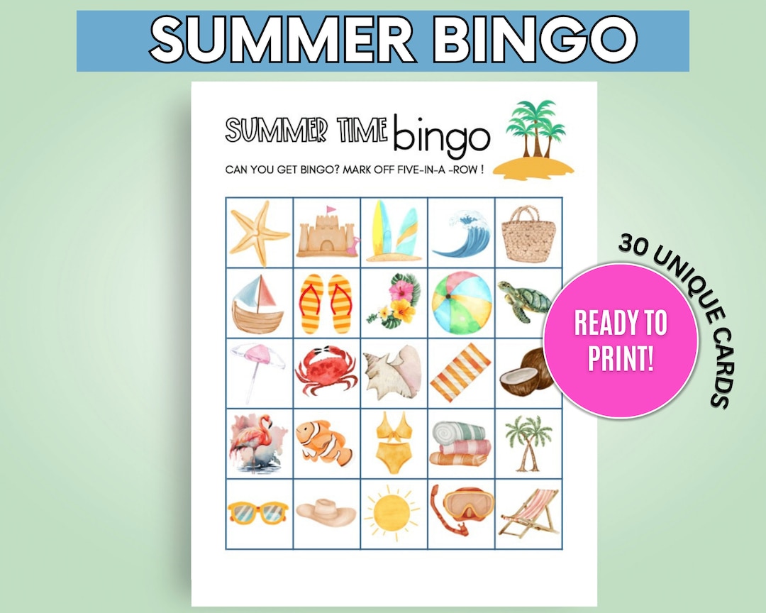 Summertime BINGO | BINGO Game for Kids | Classroom Game for Students ...