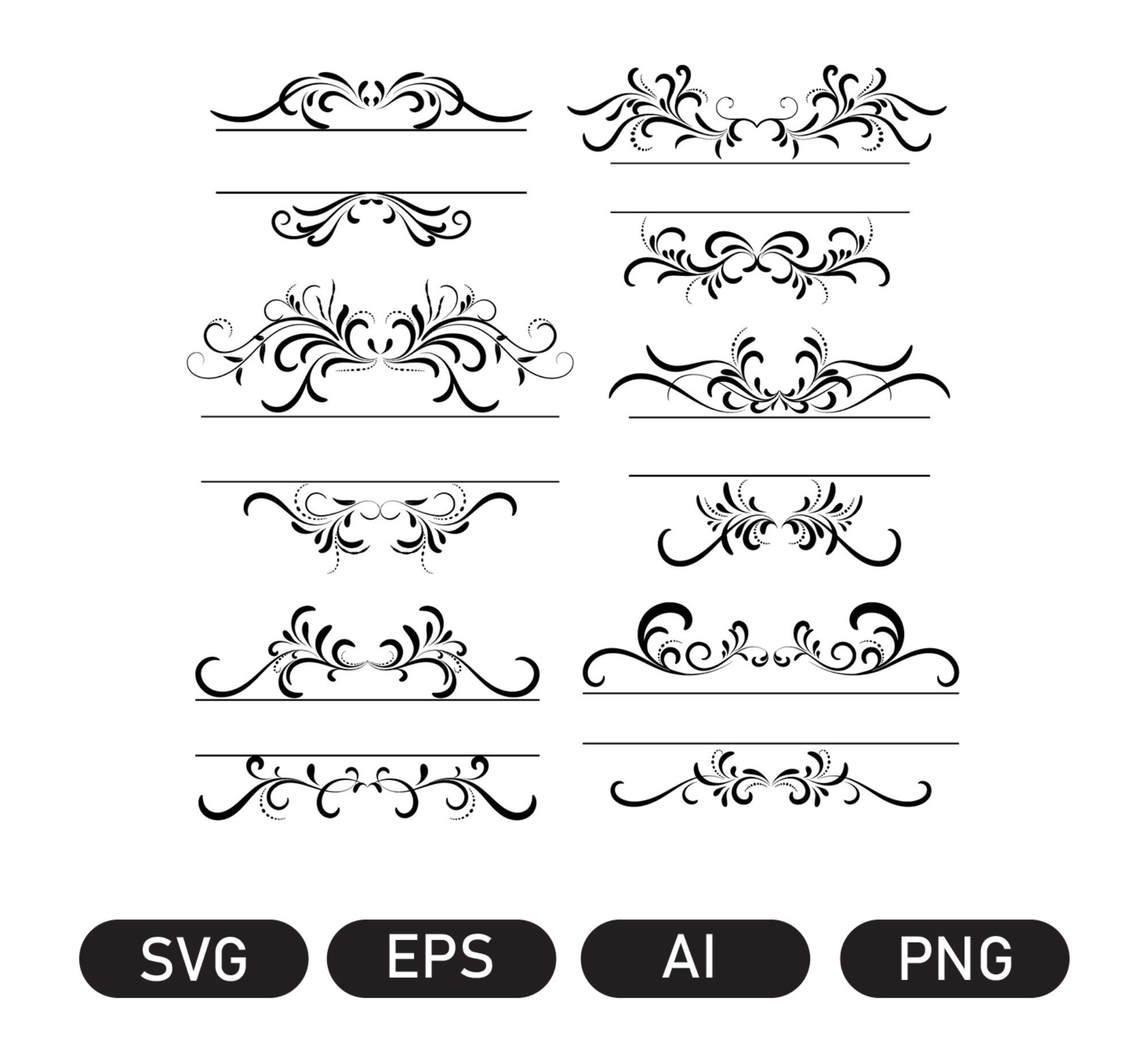 Split Monogram SVGPNG Split Monogram Frame Alphabet Digital - Etsy