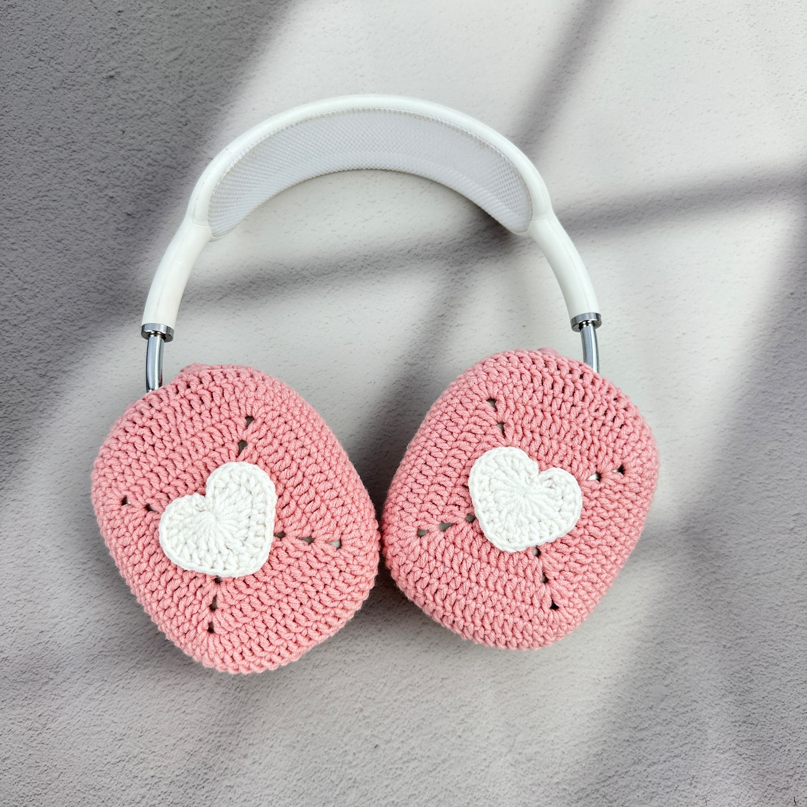 Pink Heart Airpods Max Case, Pink Cute AirPod Max Case, Handmade,heart ...
