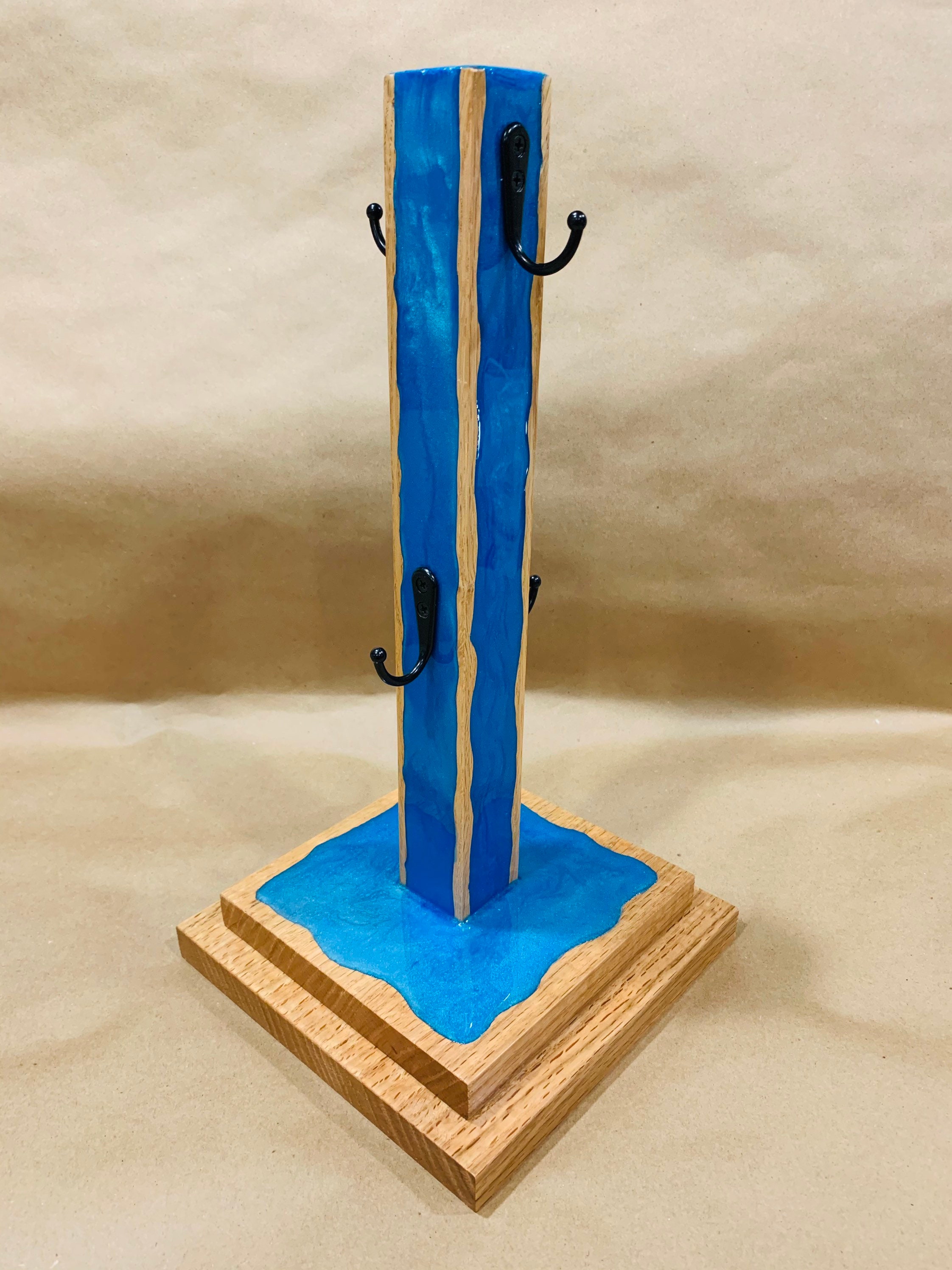 Blue Coffee Mug Tree | Fountain Waterfall Theme Mug Stand | Jewelry ...