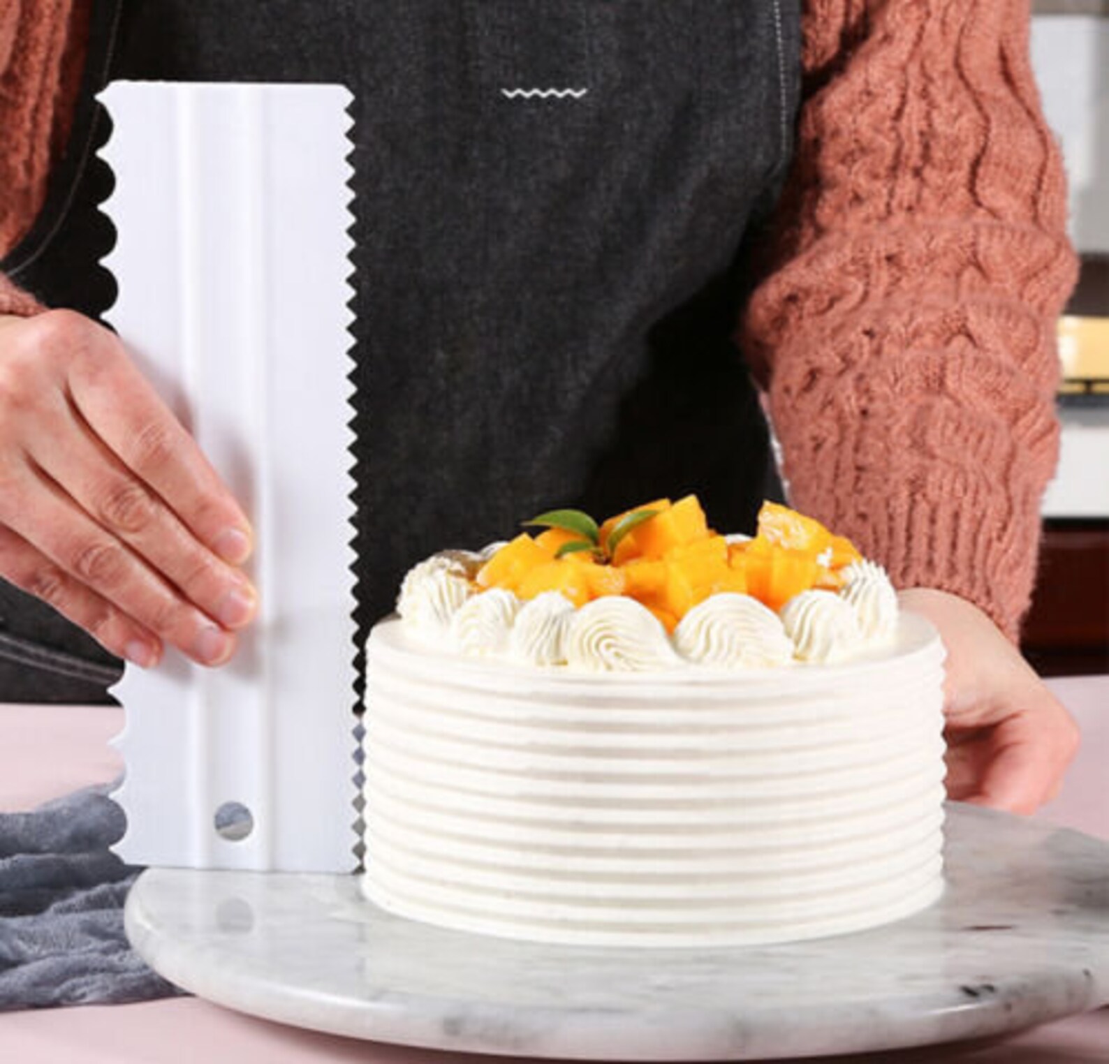 7 Pcs Icing Sopplea Decorating Comb Smoother Fondant Cake Scraper Set ...