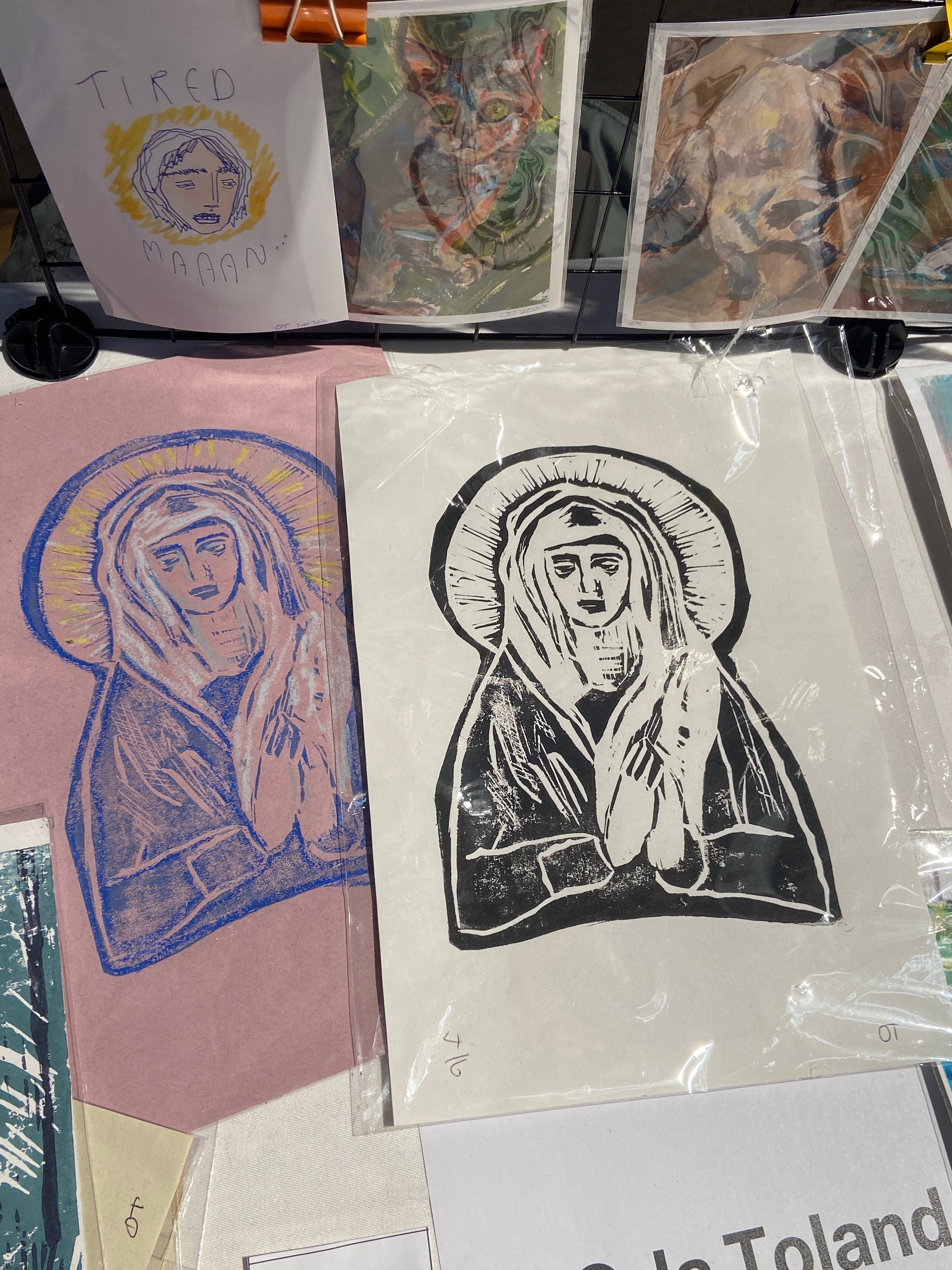 Virgin Mary A4 Lino - Etsy