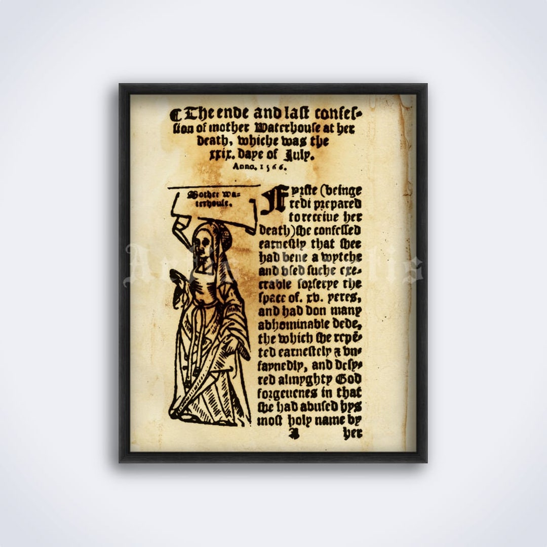 The First Witch of England Trial – Medieval Inquisition Print ...