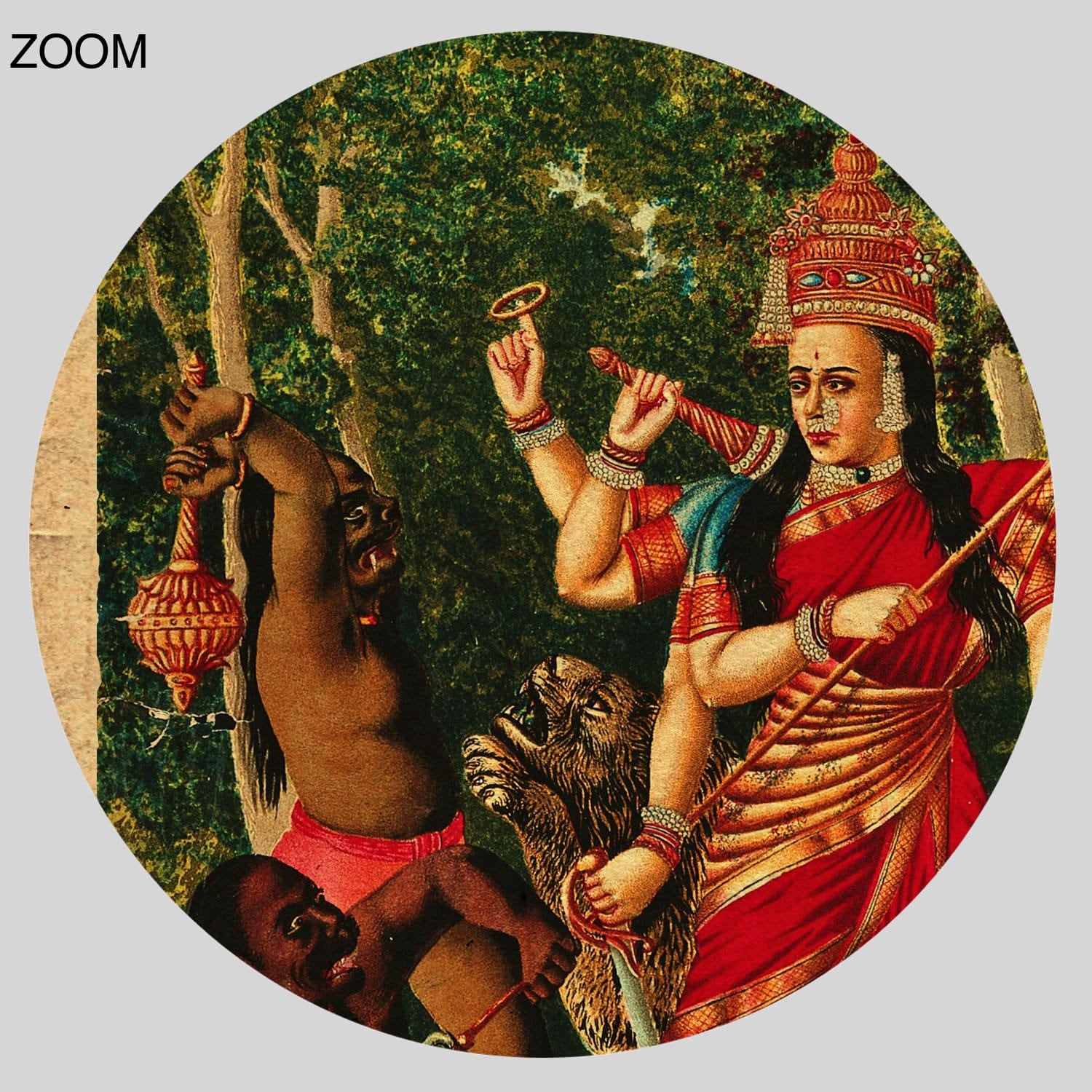 Durga fighting with demons Hindu mythology art Shakti | Etsy