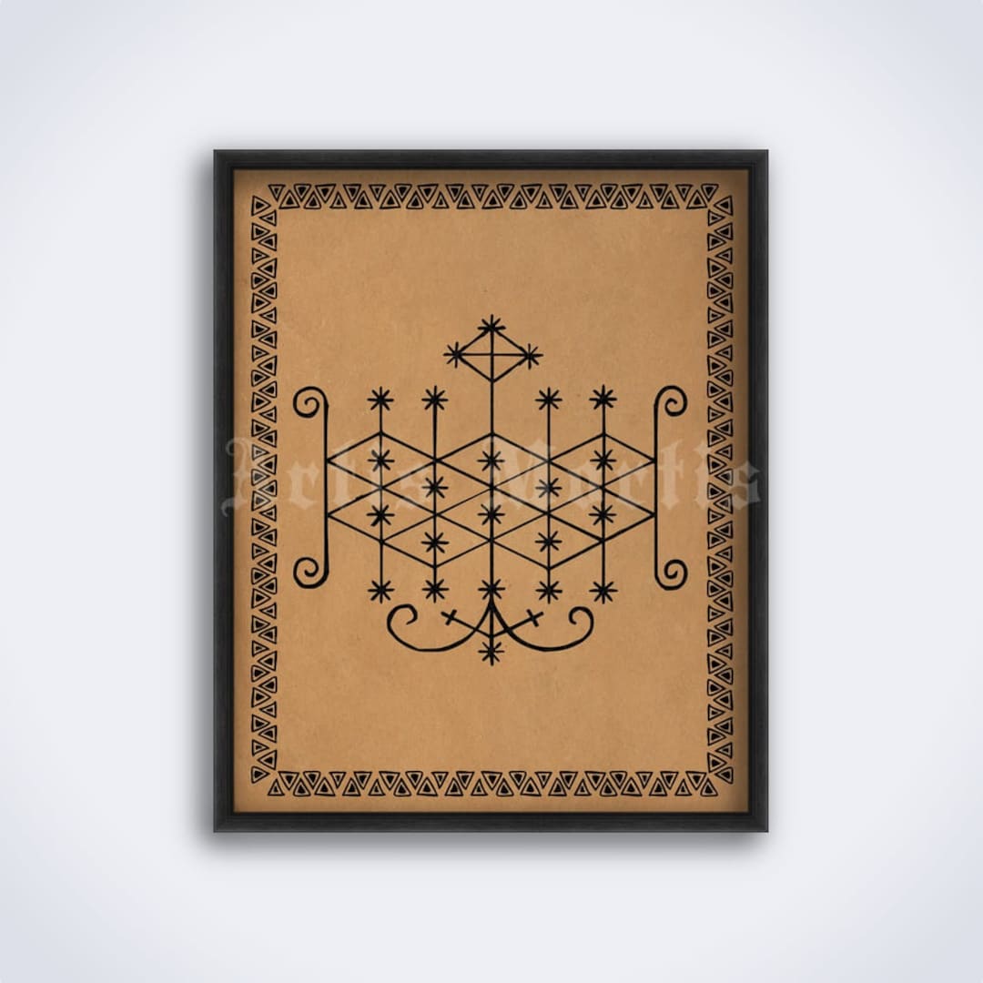 Ogoun Veve, Voodoo Art, Yoruba, Loa of the War and Iron, Warrior, Haiti ...