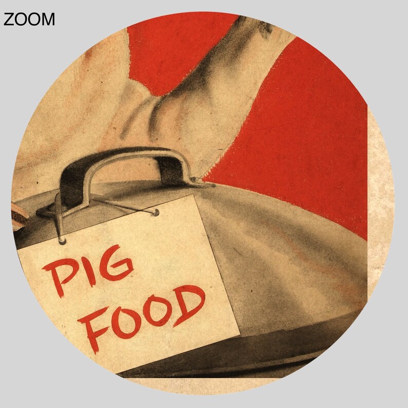 Vintage Pig Food Propaganda Poster: Retro Kitchen Humor Art (digital ...