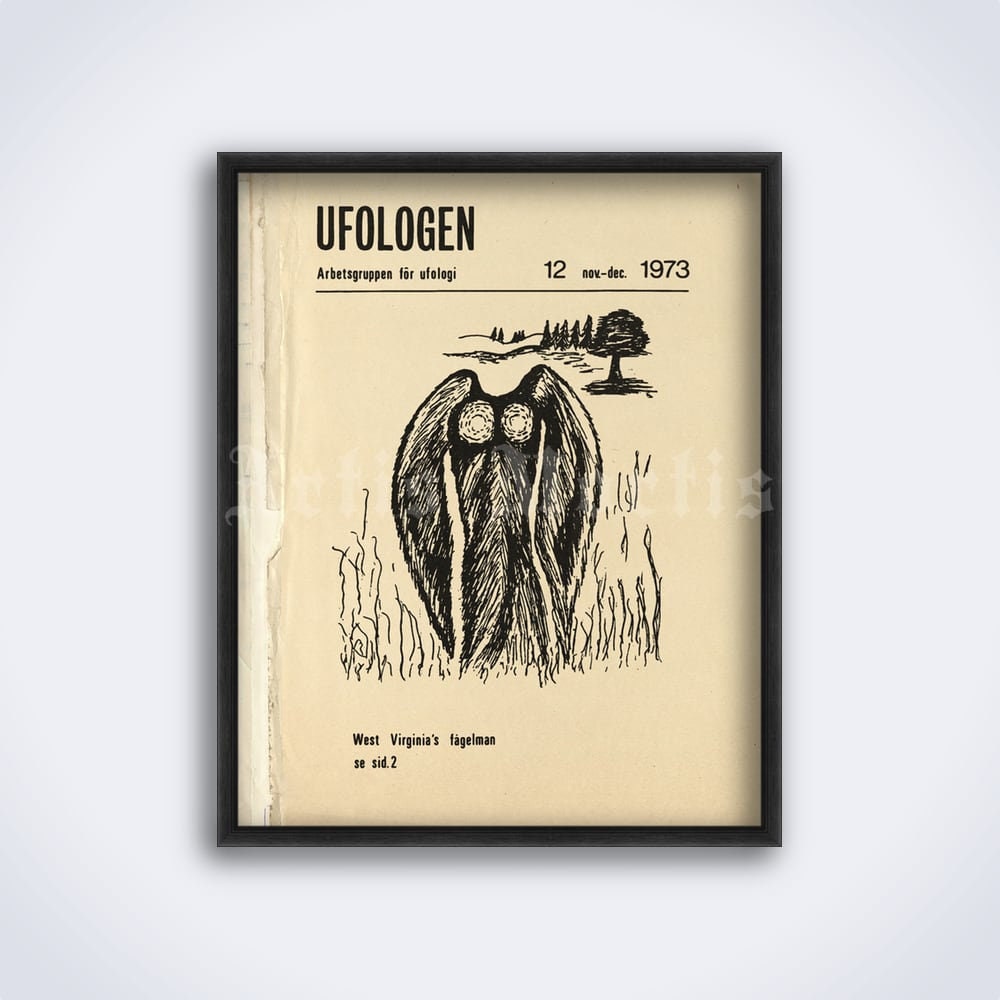 Mothman Vintage Drawing Cryptozoology Art Mysterious - Etsy