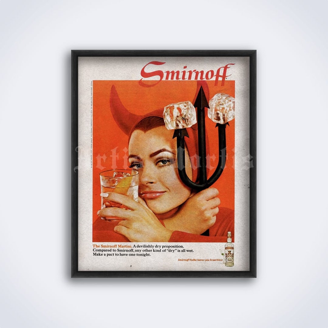 Vintage Vodka Advertisement Poster, Retro Bar Decor, Classic Ad Print ...