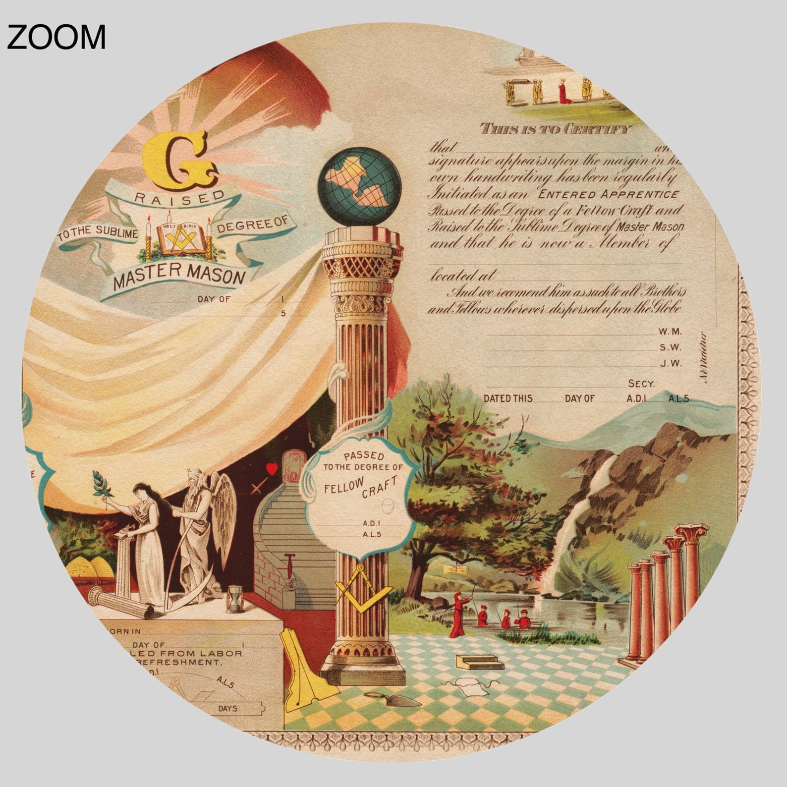 Masonic Record Emblematic History of F&AM Mason Grand Master - Etsy