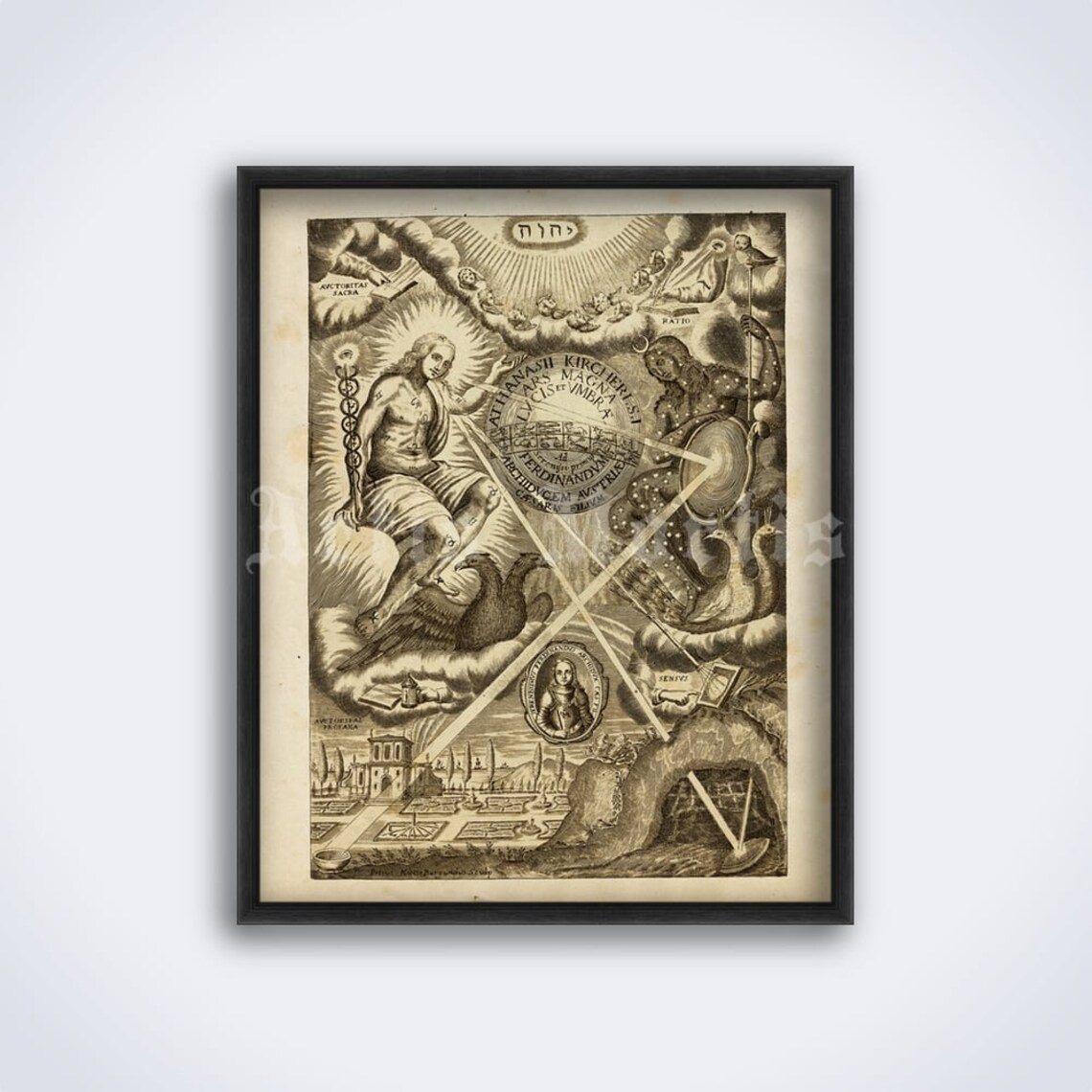Light and Shadow alchemical engraving Ars Magna Lucis et | Etsy