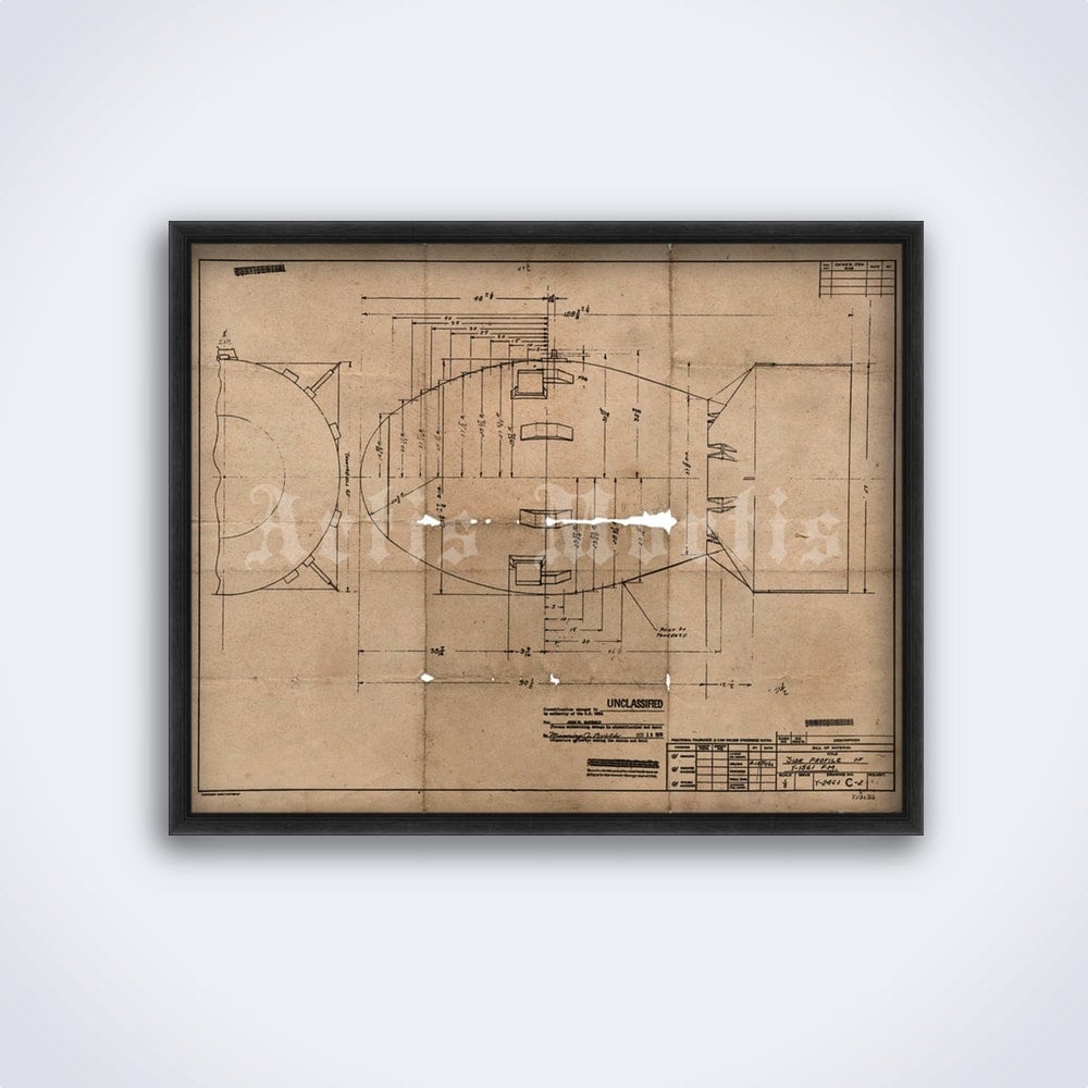 Fat Man Atomic Bomb Diagram Blueprint Poster WWII World War - Etsy Canada