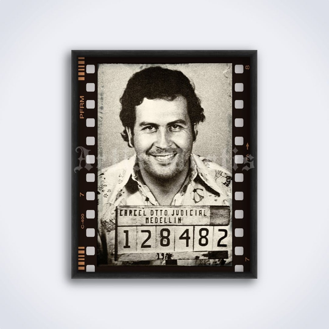 Pablo Escobar Mugshot Poster - Drug Cartel, Narco, Cocaine King, Crime ...