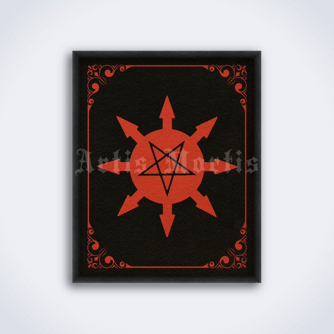 Luciferian Chaos Pentagram Print: Algol Yatukan Sorcery Sigil (digital ...