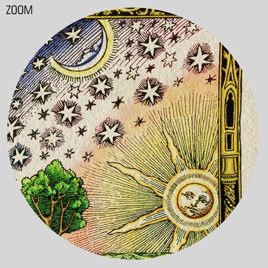 Flammarion Colored Engraving Medieval Flat Earth Map - Etsy