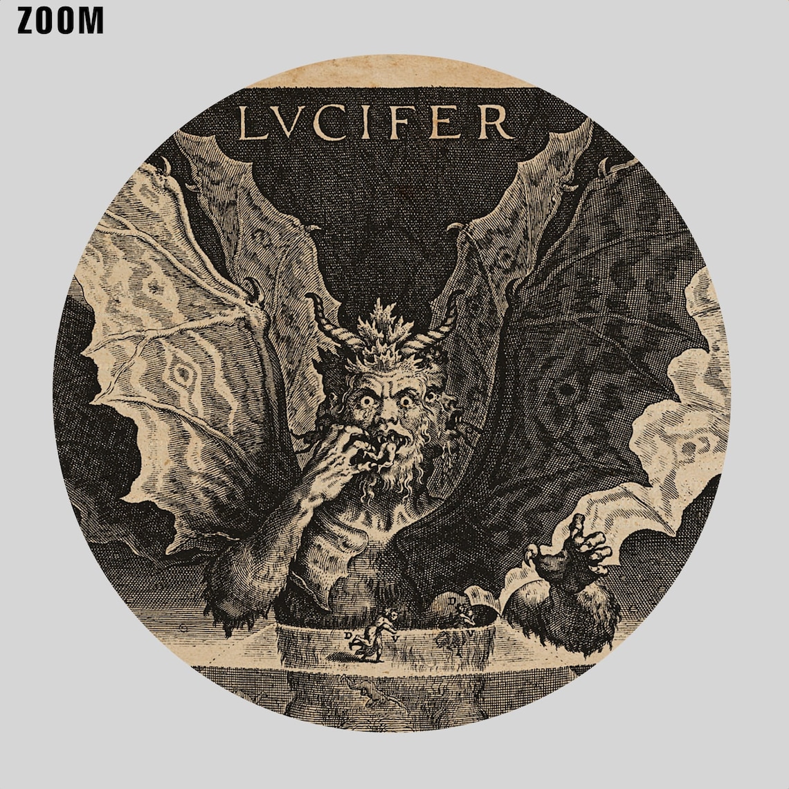 Lucifer Demon Medieval Illustration by Cornelis Galle Satan - Etsy